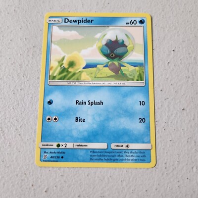 Dewpider 48/236 Sun & Moon Unified Minds Common Pokemon Card 2019 | eBay