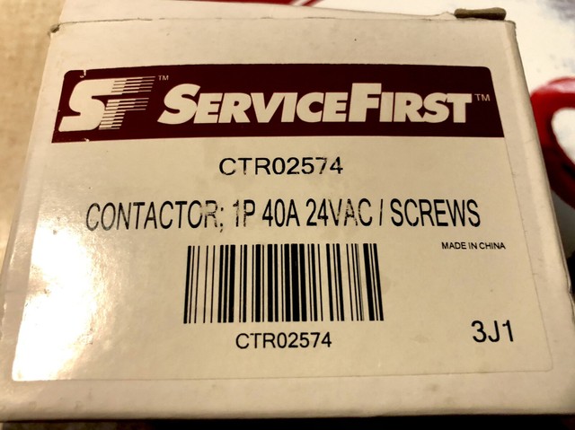 Service First CTR02574 Contactor 1 Pole 40a 24 VAC for sale online | eBay