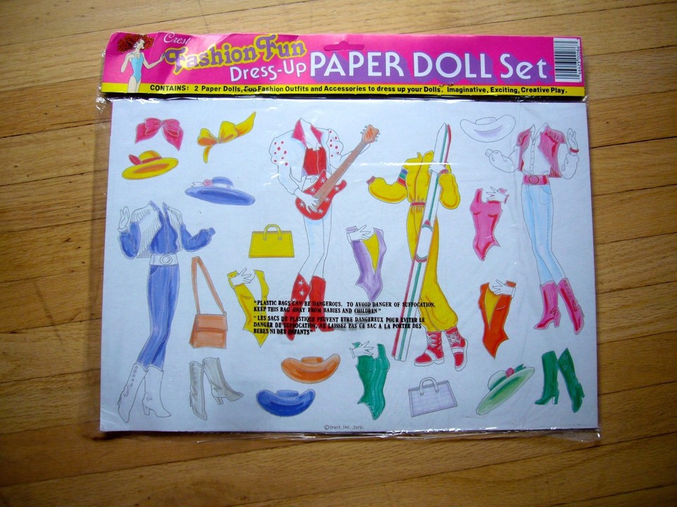 Vintage Paper Doll Barbie Crest Fashion Fun Dress Up Paper Doll Set NEW ...