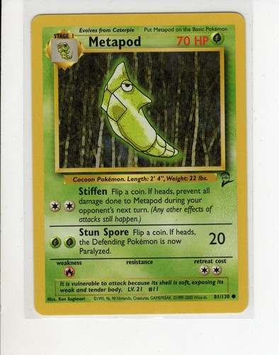 METAPOD BASE 2 SET POKEMON CARD 81/130 LP | eBay