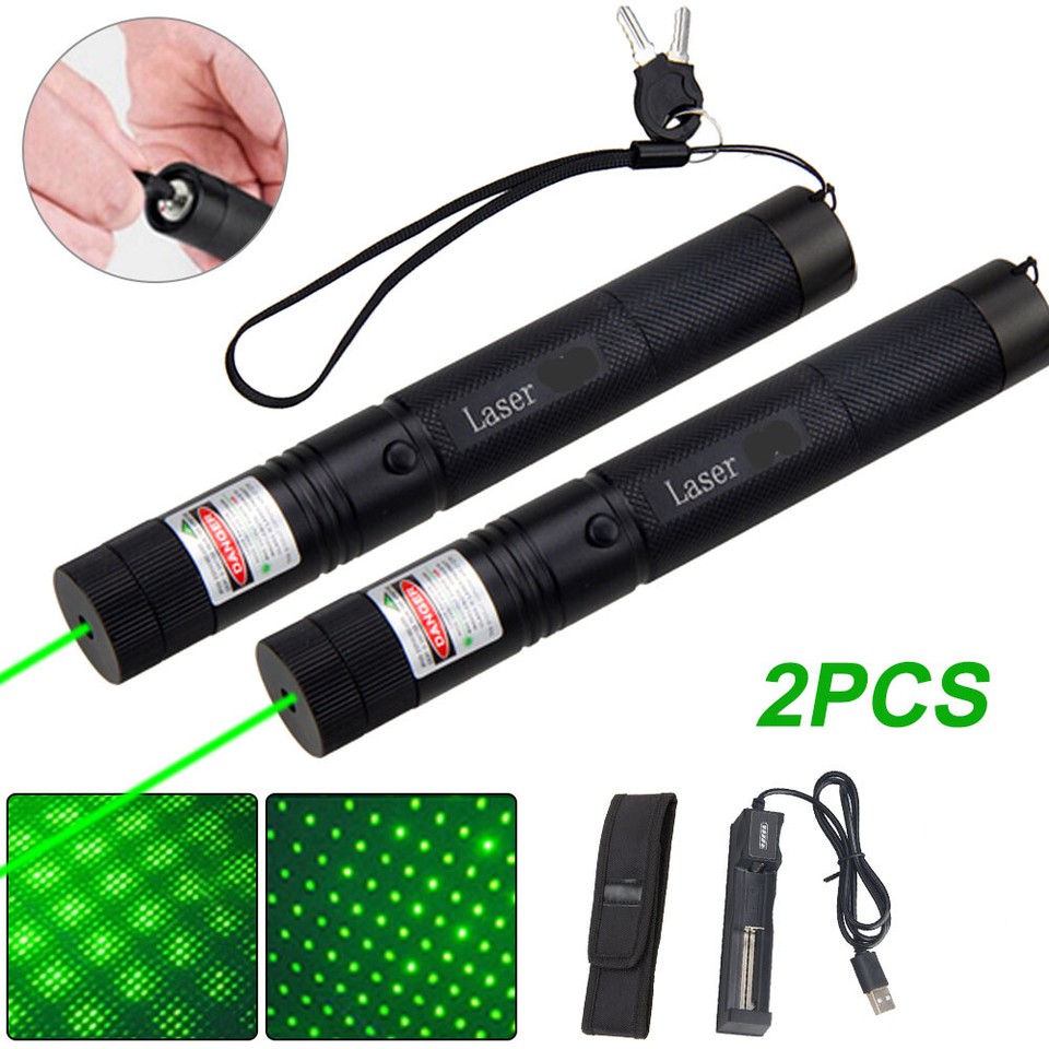 2X Green LaserPointer Pen Visible Beam USB Charge Long Range Teaching Meeting | eBay