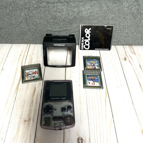 Nintendo Gameboy Color Atomic Purple CGB-001, Game Bundle *Tested* READ ...
