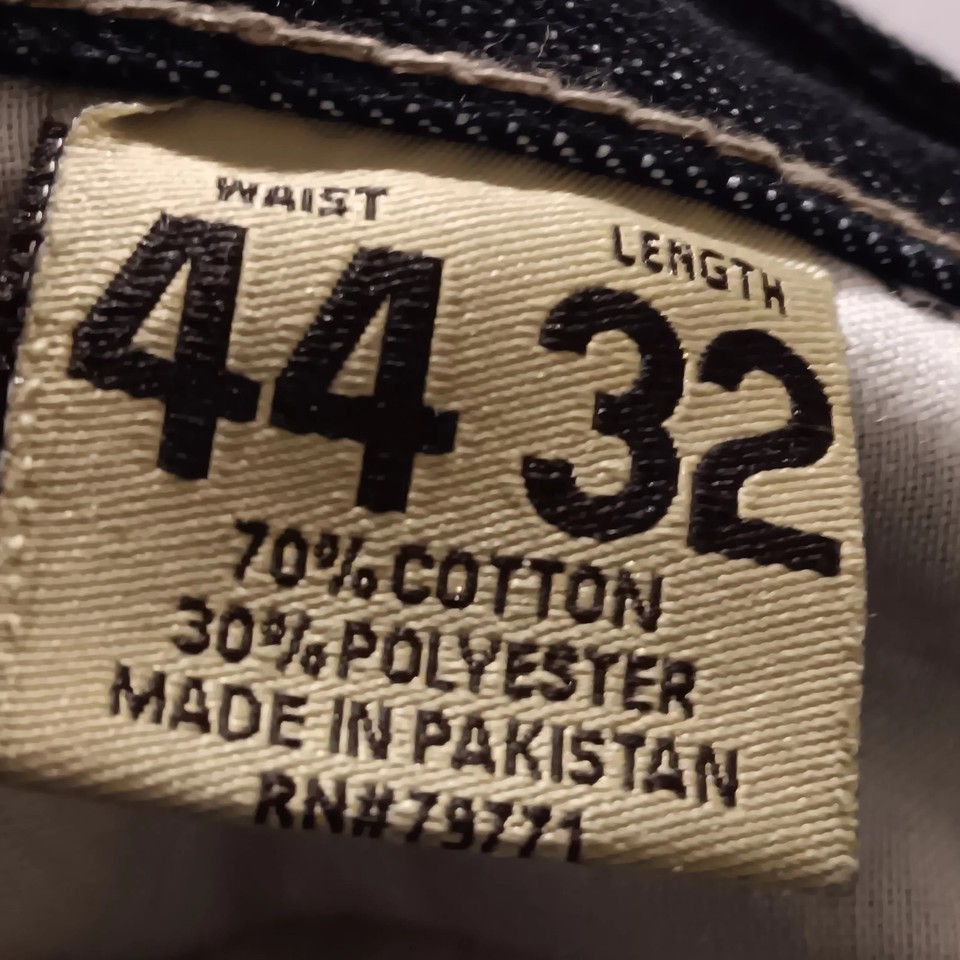 Jordan Craig Jeans Men 44x32 Ripple Effect Dark Wash Factory Whiskering ...