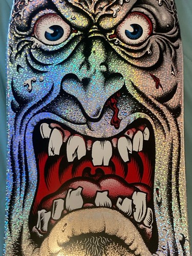 Santa Cruz Rob Roskopp Face Skateboard deck Silver prismatic Vans ...