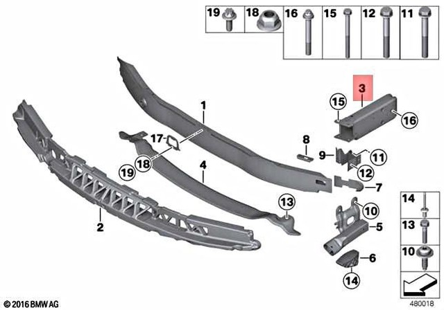Genuine BMW M2 M3 M4 GTS F80 F82 F83 Deformation Element Front Left ...