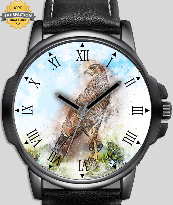Falcon Painting Art Style Bird Of Prey Unisex Wrist Watch Unique Rare ...