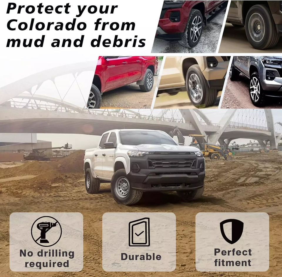 4Pcs Mud Flaps Splash Guards W/O Wheel Flare For Chevrolet Colorado ...