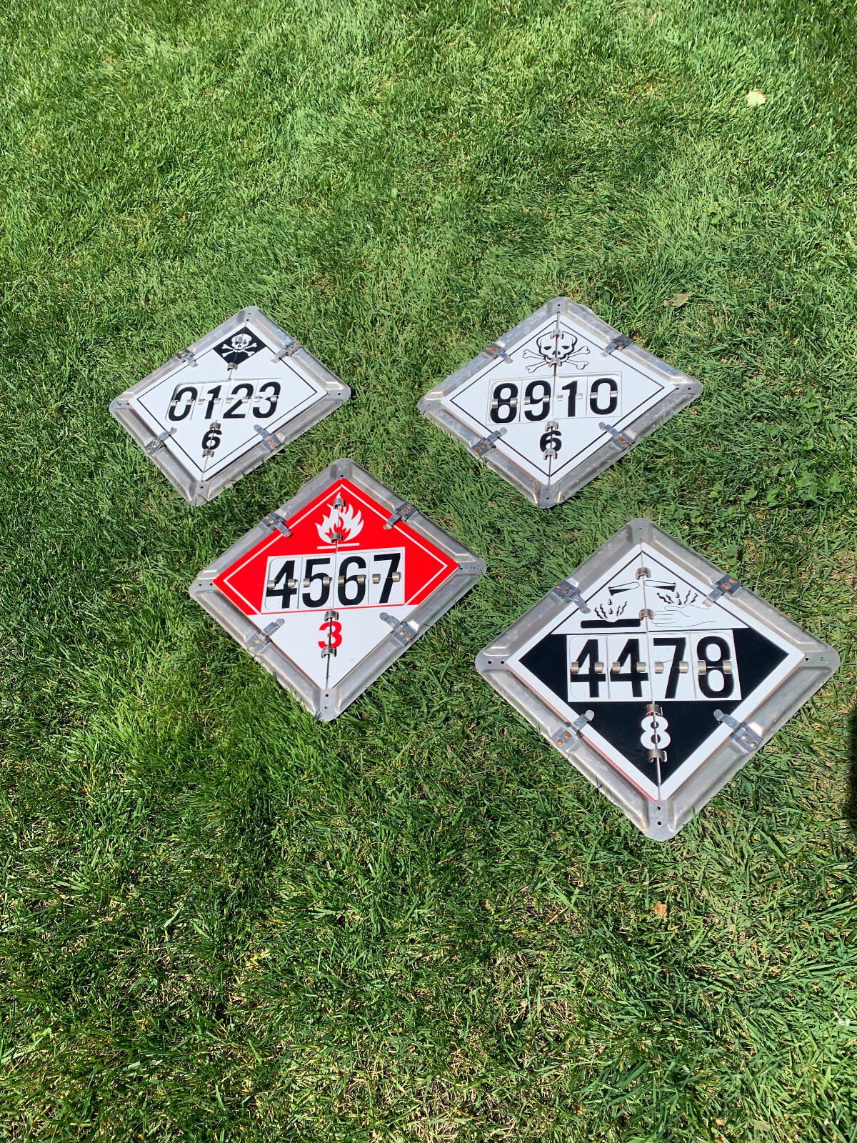 Hazard Material Flip Combo Symbol/Numerical Metal 9 in 1 Signs Hazmat ...