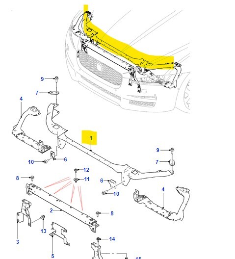 Jaguar XE X760 Front Upper Tie Bar T2H17604 OEM for sale online | eBay