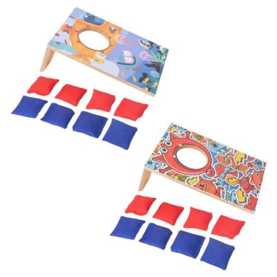 Sandbag Throw Game Cornhole Board Wooden Portable for Kids Toy Toss ...