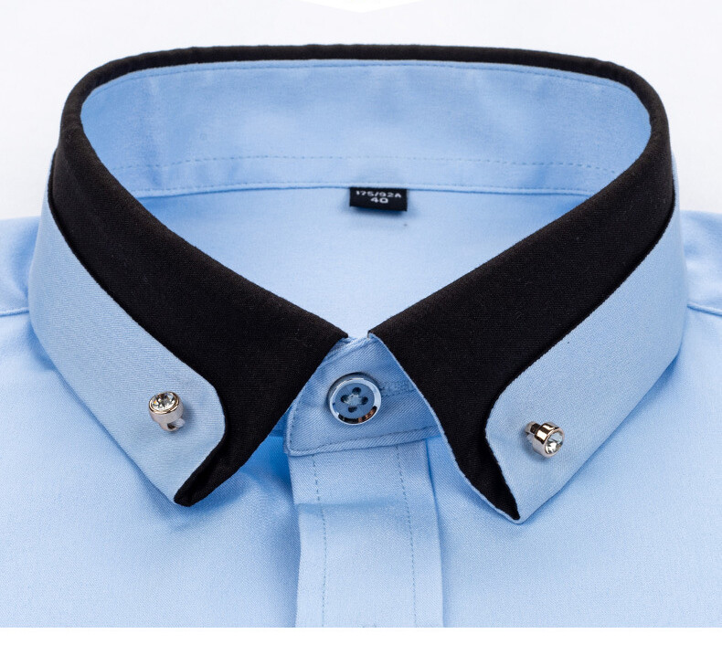 Mens Long Sleeves Dress Shirts Formal No Ironing Elastic Business ...