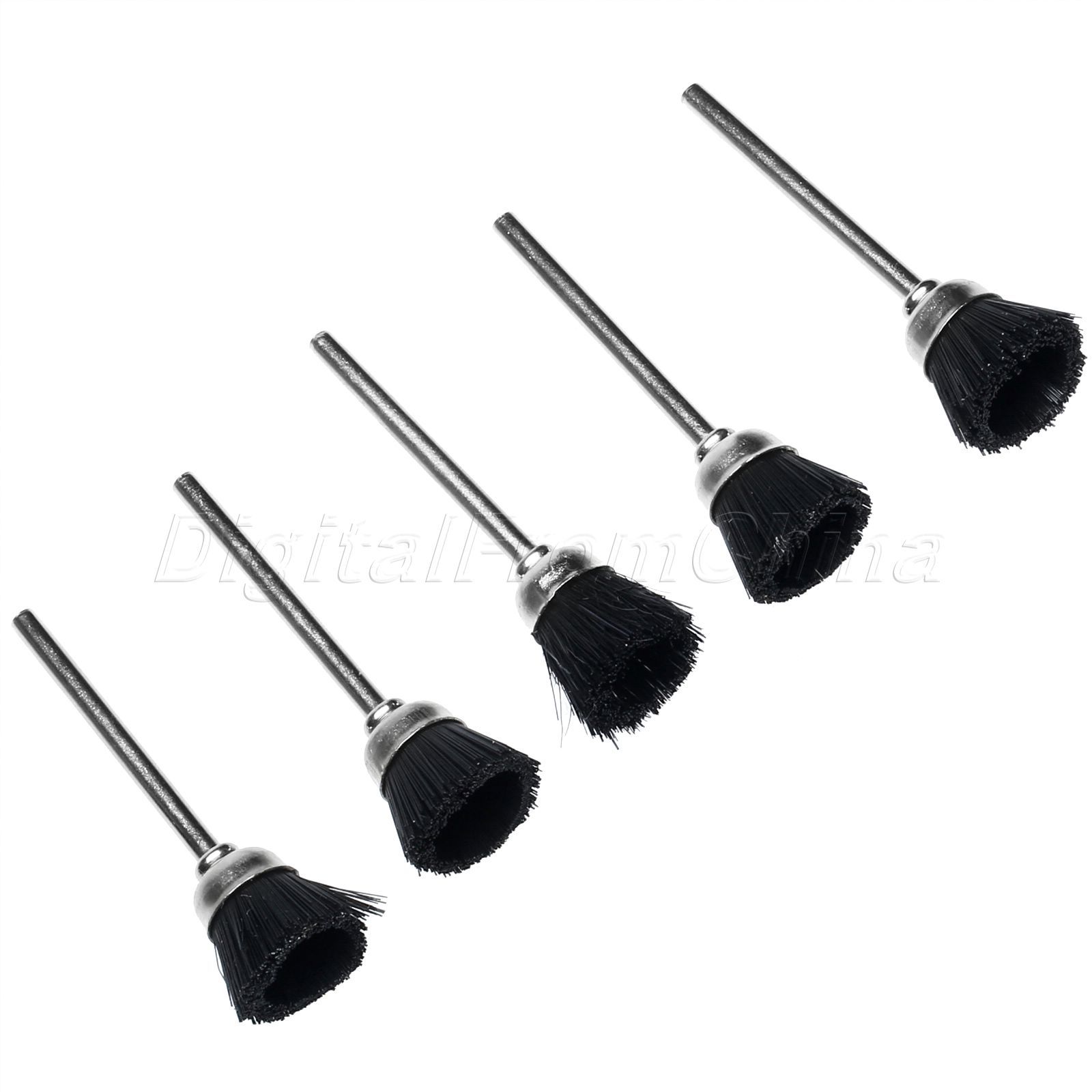 5Pcs 3mm Black Stiff Nylon Cup Bowl Polishing Buffing Mandrel Brush ...