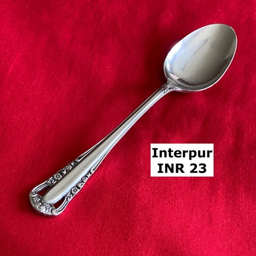 Interpur INR-23 Teaspoon 6 1/8" Double Pierced Floral Stainless Steel ...
