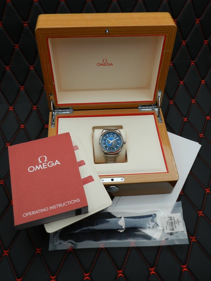 Omega Seamaster Aqua Terra World Timer 220.10.43.22.03.001 Blue Dial ...