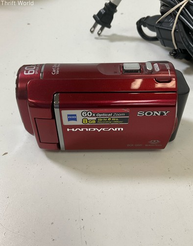 Sony Red Handycam DCR SX41 Digital Camcorder with Charger Tested Works ...