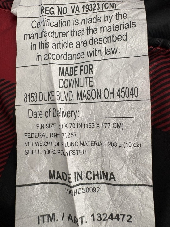 Eddie Bauer Primaloft Quilted Blanket Packable Throw 70x60” Buffalo ...