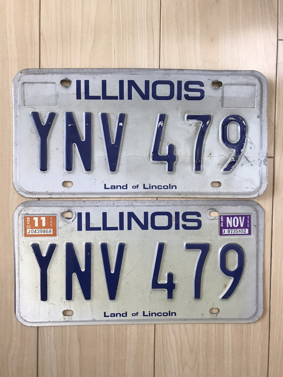 ILLINOIS matching License plates Land Of Lincoln 1980s Vintage License ...
