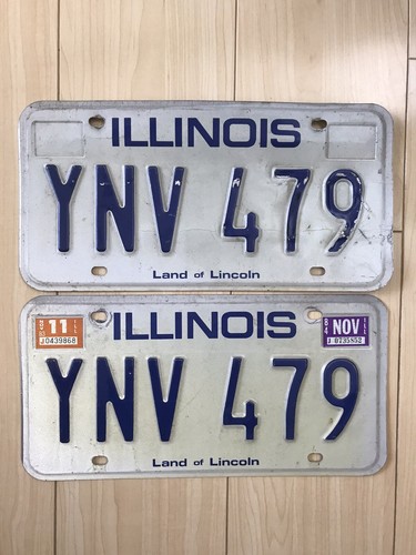 ILLINOIS matching License plates Land Of Lincoln 1980s Vintage License ...