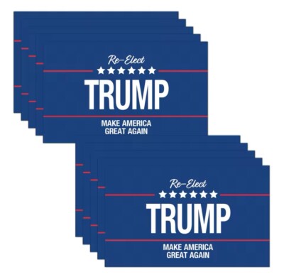 10PCS SET TRUMP 2024 BUMPER STICKER STICKERS Reelection Re-elect Trump ...