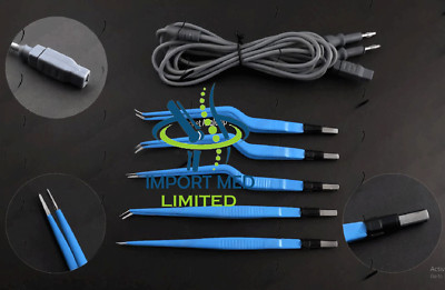 European Bipolar Straight Bayonet Forceps 5 Pcs REUSABLE 20cm 3m Cord ...