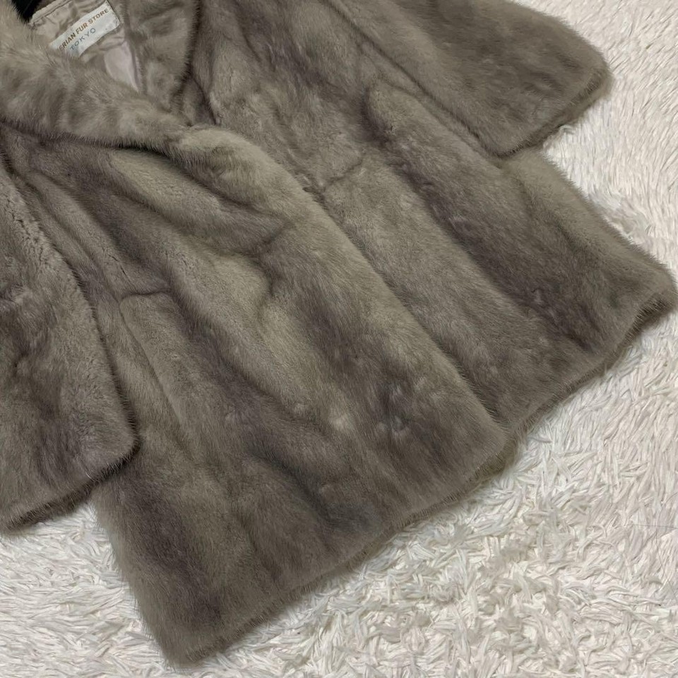 SAGA MINK Sapphire Mink Fur Leather Coat Siberian Fur Store Tokyo US S ...