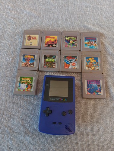 Nintendo Game Boy Color (Grape Purple) 10 Game Bundle | eBay