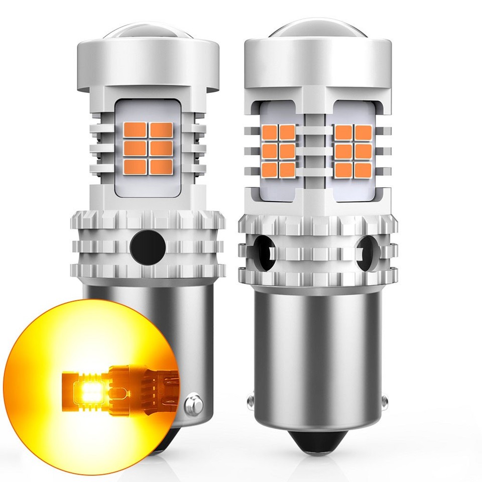 BAU15S PY21W LED Reverse Light Anti Hyper Flash Amber 2200K X2 High ...