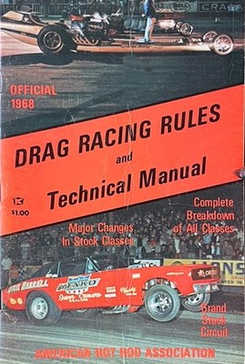 VRHTF NHRA "VTG "VERY COOL "1968 AHRA DRAG RACING RULE BOOK GREAT INFO ...