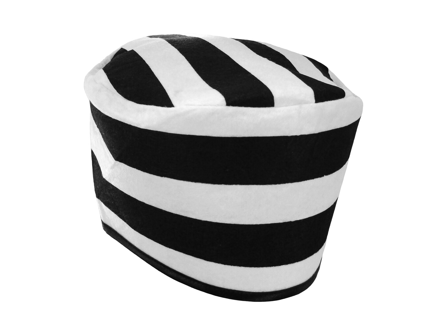 Black White Striped Prisoner Hat Chain Jailbird Inmate Convict Costume ...