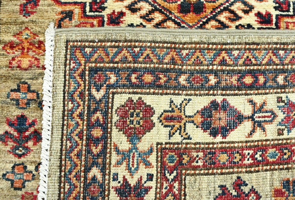 Tribal Geometric Kazak Oriental Rug Small Farmhouse Bedroom Carpet 3X4 ...