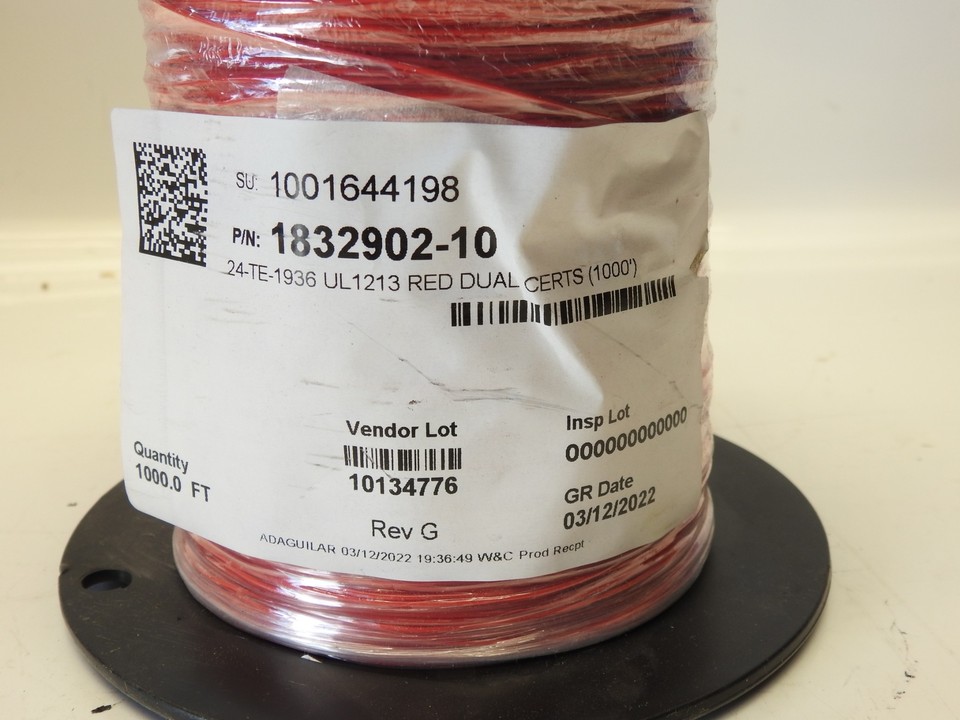 New 1000ft Belden Hook-Up Wire PTFE 24AWG High Temp 200C Red 83003 ...