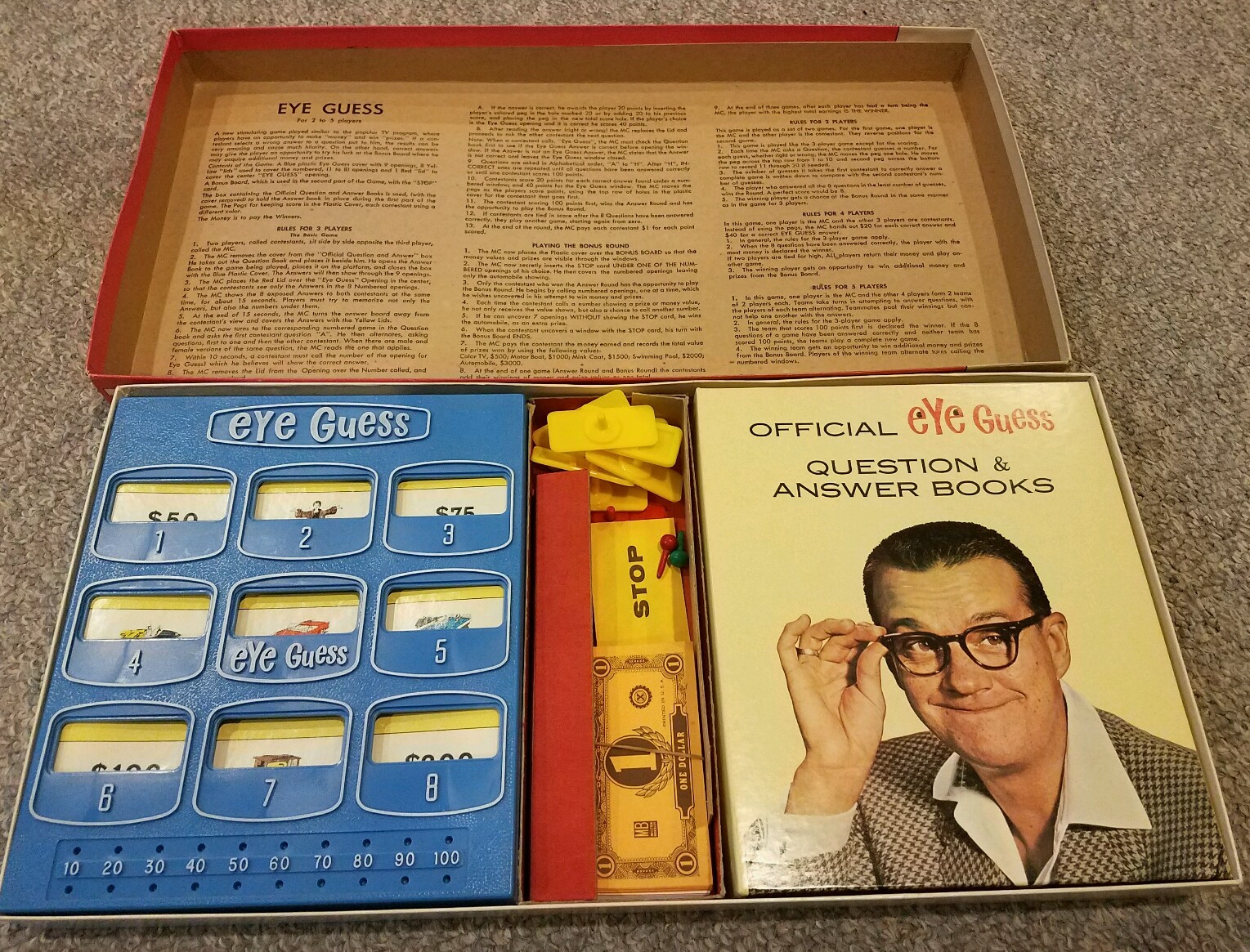 Vintage NBC-TV Bill Cullen's, Eye Guess Game 1966 Milton Bradley #4641 ...