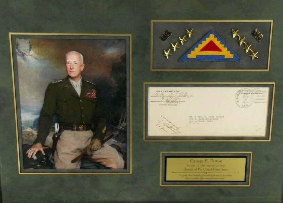 General George Patton US Seventh Army Signed War Dated Autograph Framed ...