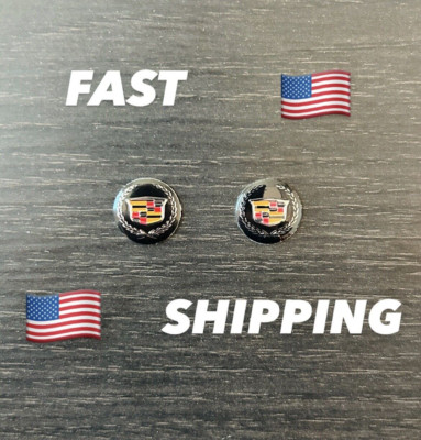 NEW CADILLAC 2pcs - 14mm Key Fob Emblem Sticker Remote Badges FREE ...