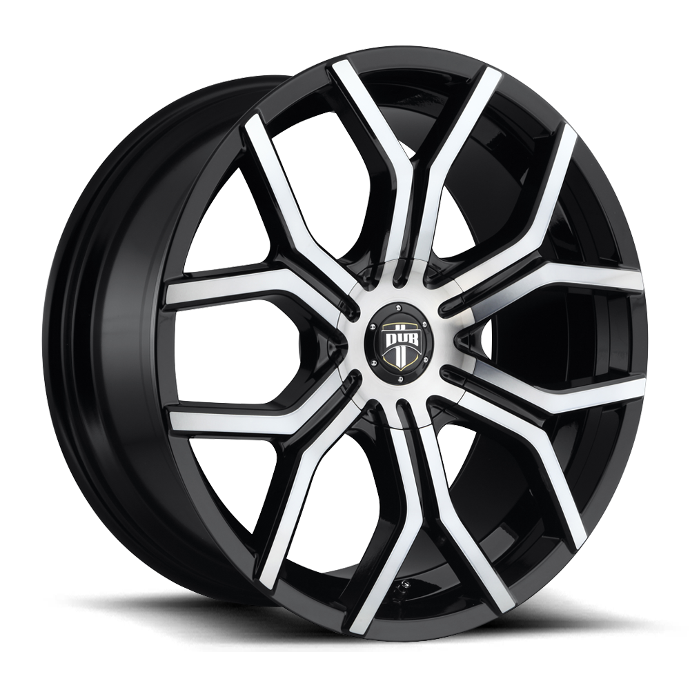 4 24 Inch Black Silver Wheels Rims DUB Royalty S209 24x9.5" 6x5.5 Lug ...