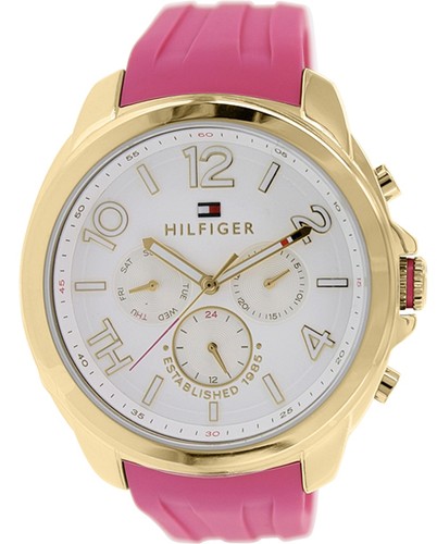 Tommy Hilfiger 1781389 Serena White Dial Rubber Strap Women's Watch ...