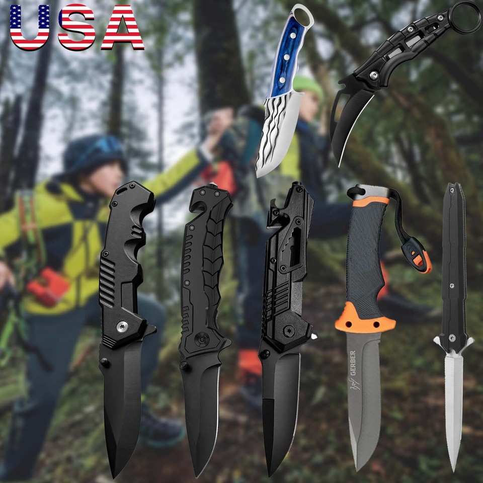 FOLDING KNIFE POCKET KNIFE SPRING OPEN ASSISTED TACTICAL STILETTO KNIFE ...