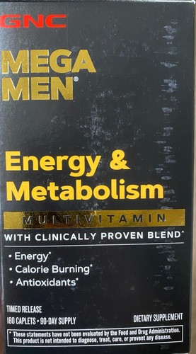 GNC Mega Men Energy & Metabolism Multivitamins, 180 ct. NEW & FRESHEST ...