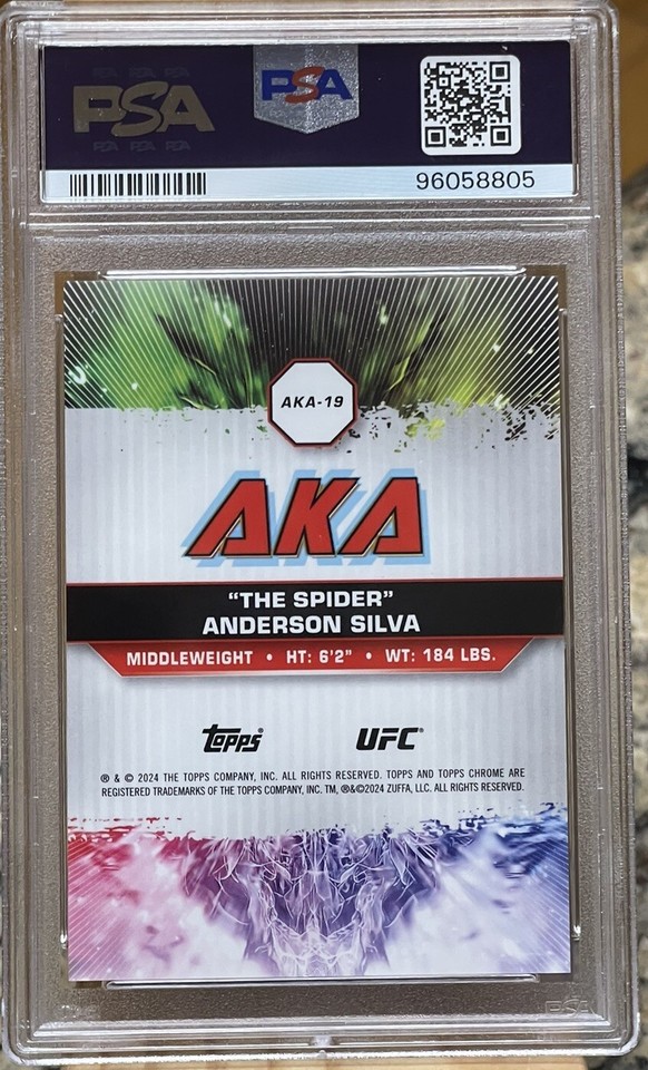 2024 Topps Chrome Anderson Silva PSA 10 #AKA19 AKA Gold /50 UFC Spider ...