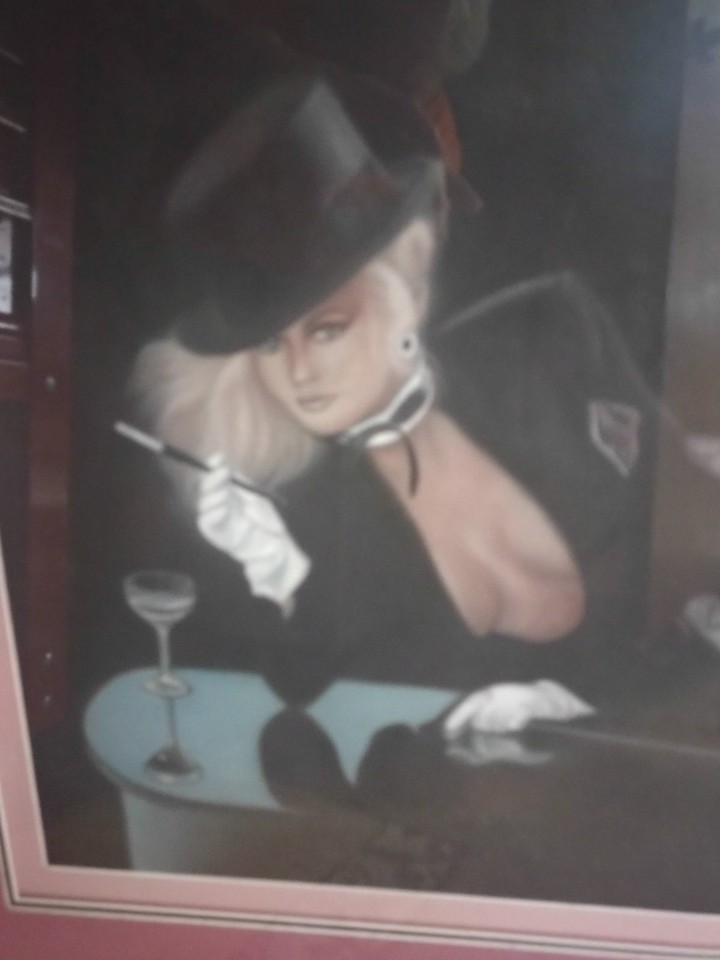 Original Chaulk By Playboy Artist-WISE Framed/Matted &Signed LARGE ...