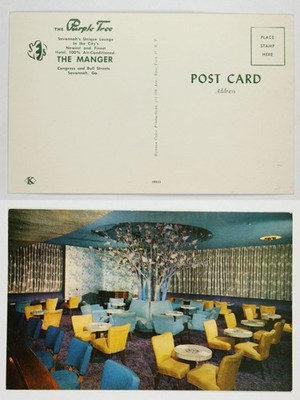 Savannah GA The Manger Hotel Purple Tree Lounge Colorful Int. Chrome ...