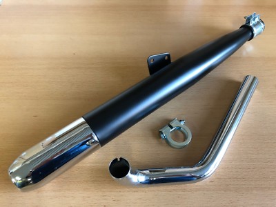 Hercules P3 M4 M5 Auspuff schwarz mit Lasche + P3 Steck Krümmer ...