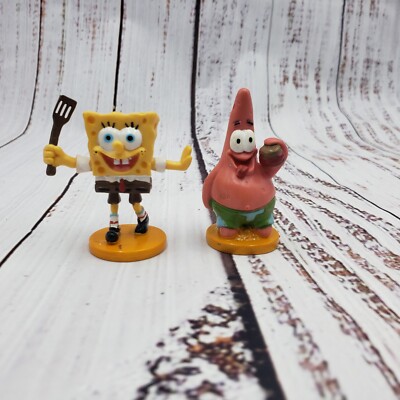 Spongebob SquarePants & Patrick Cake Topper Checkers Toys 2" Fig 2007 ...