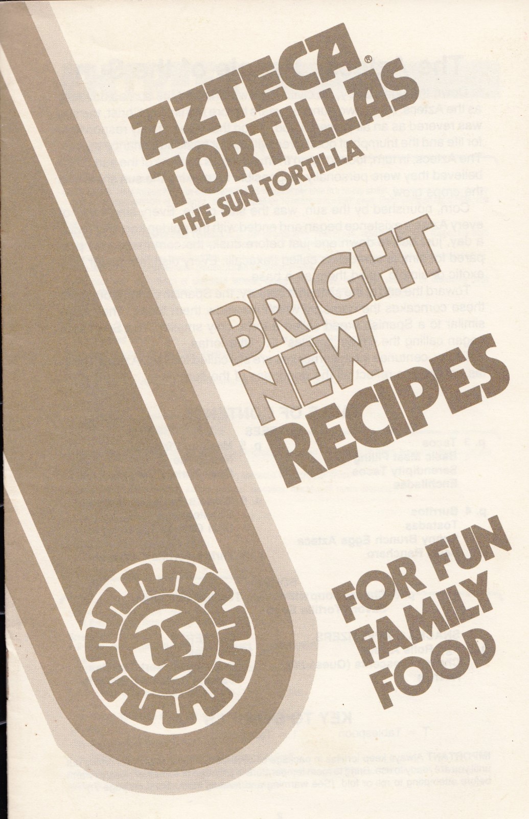 AZTECA TORTILLAS BRIGHT NEW RECIPES FOR FUN FAMILY FOOD VINTAGE ...