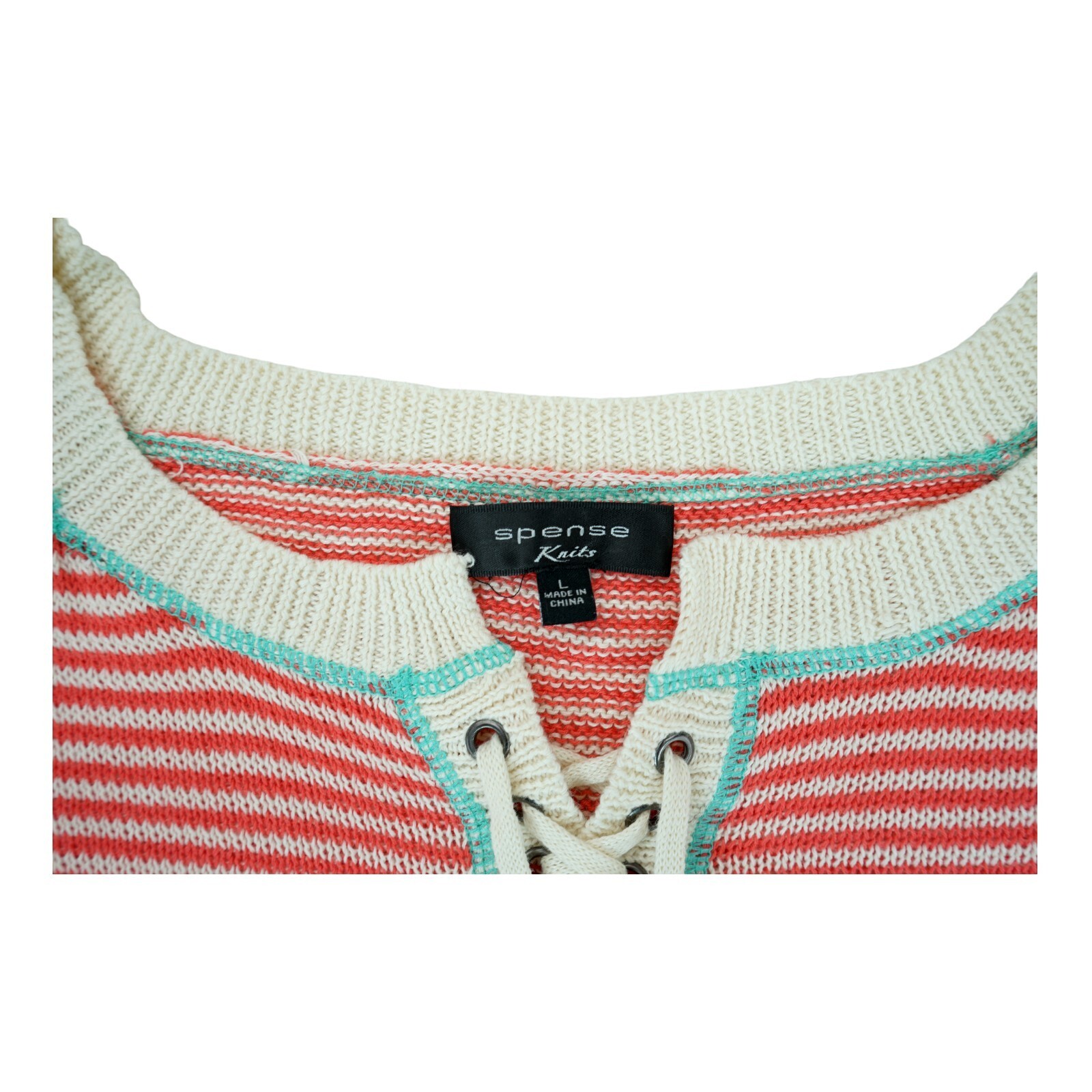 Spense Sweater Womens Large Striped Long Sleeve Pullover Soft Knit ...