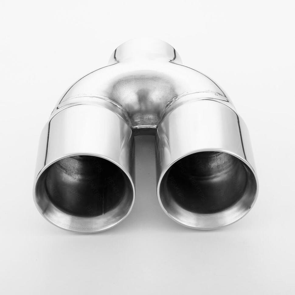 Stainless Steel Weld On Exhaust Tip 3" Inlet Dual 3.5" Out Straight Cut ...