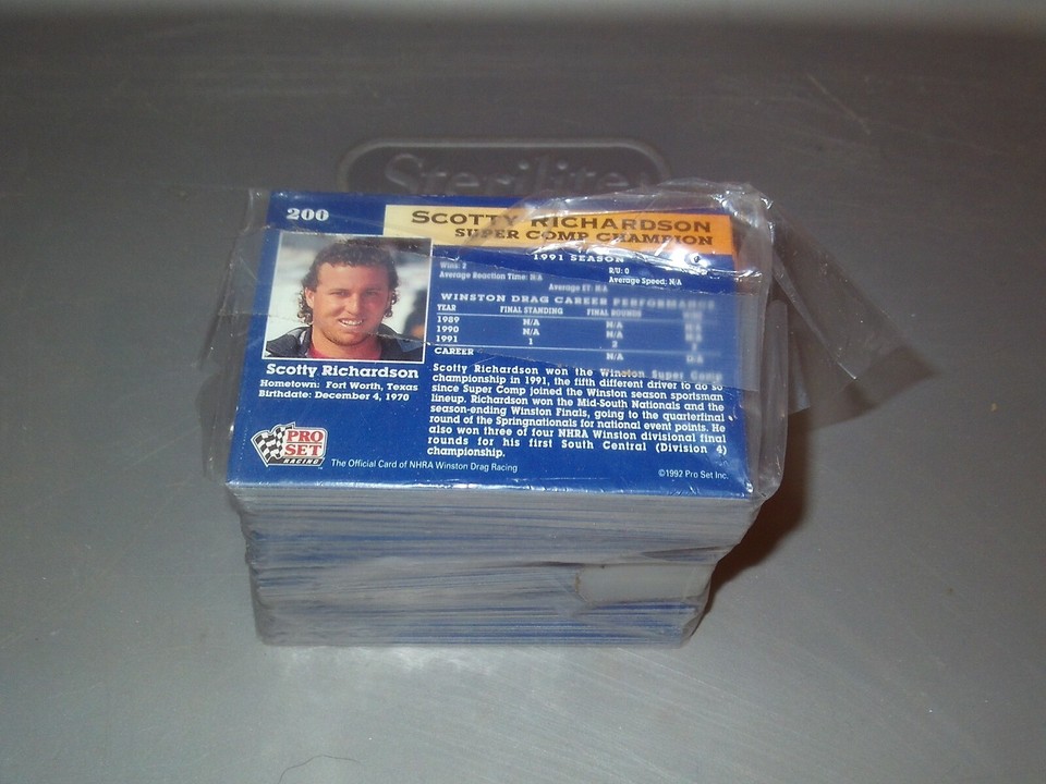 1992 PRO SET NHRA WINSTON DRAG RACING CARD SET 200 CARD SET | eBay