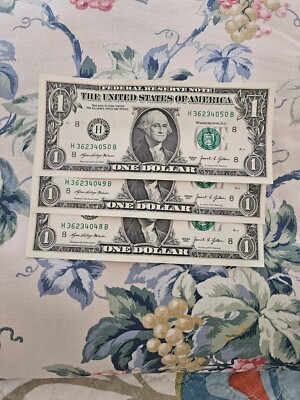 2021 ONE DOLLAR BILLS with SERIAL NUMBERS in Sequence | eBay