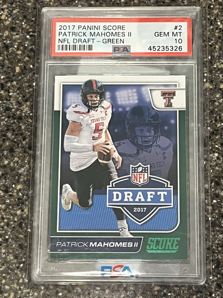 2017 Score NFL Draft Patrick Mahomes II Rookie POP 1 PSA 10 RAINBOW SET ...