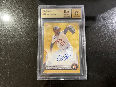 2022 Topps now autographed 1/1 WS CHAMP Christian Javier BGS 9.5 ACE ...